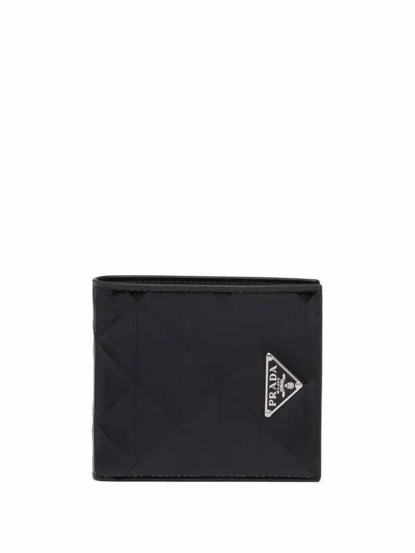 Prada Triangle-panelled Logo-plaque Wallet - Black