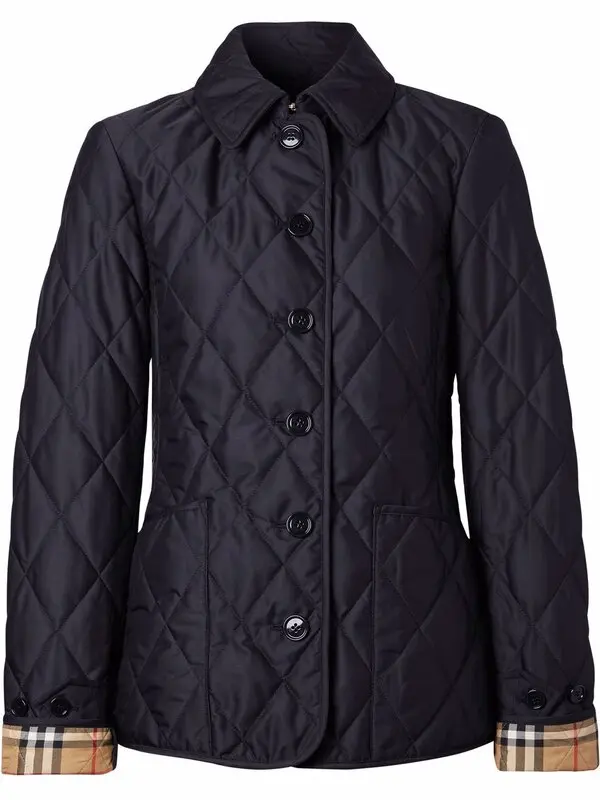 Burberry Diamond Quilted Thermoregulated Jacket - Blue