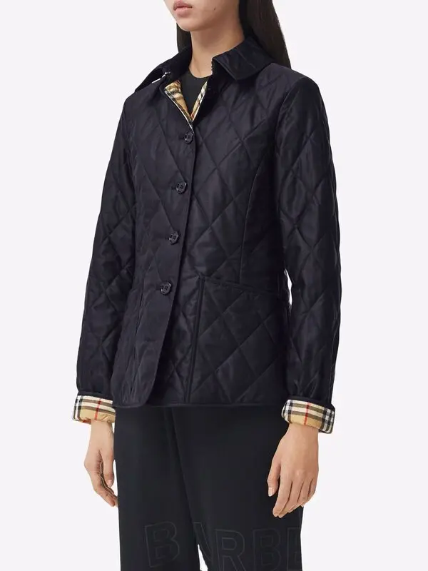 Burberry Diamond Quilted Thermoregulated Jacket - Blue