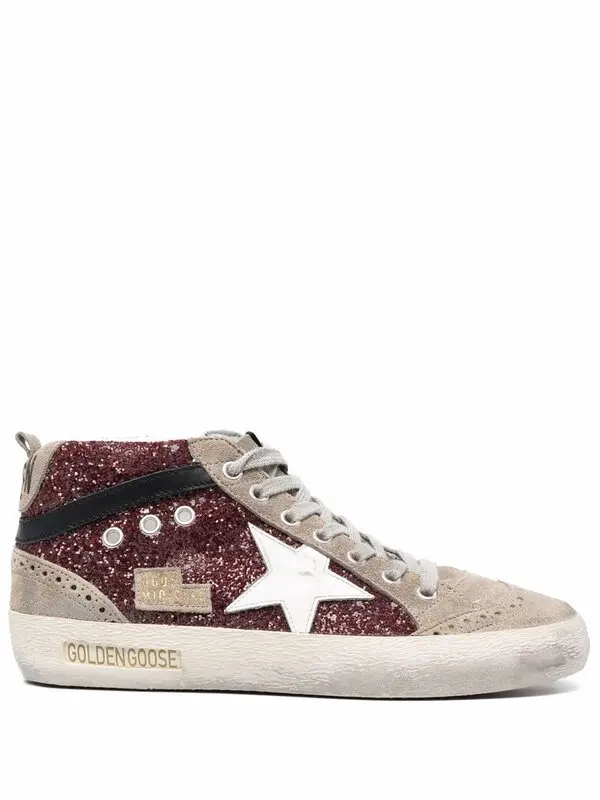 GOLDEN GOOSE Mid Star High-top Sneakers - Red