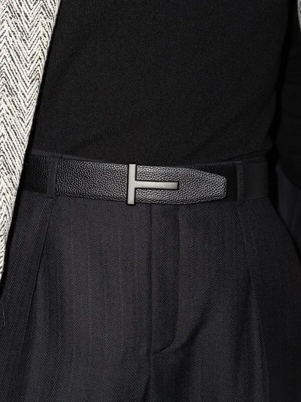 TOM FORD T Logo-buckle Reversible Leather Belt