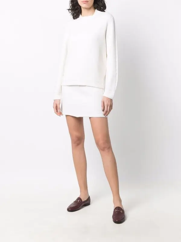 BARRIE Contrast-stitch Mini Skirt - White