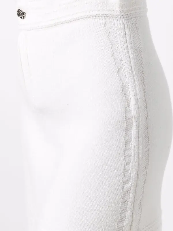 BARRIE Contrast-stitch Mini Skirt - White