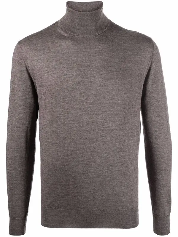 CRUCIANI Roll-neck Cashmere-silk Jumper - Brown