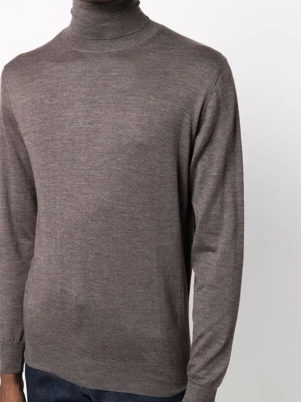 CRUCIANI Roll-neck Cashmere-silk Jumper - Brown
