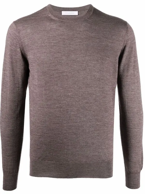 CRUCIANI Crew Neck Knit Jumper - Brown