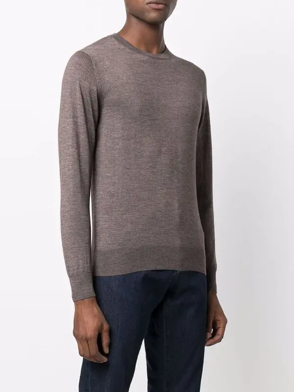 CRUCIANI Crew Neck Knit Jumper - Brown