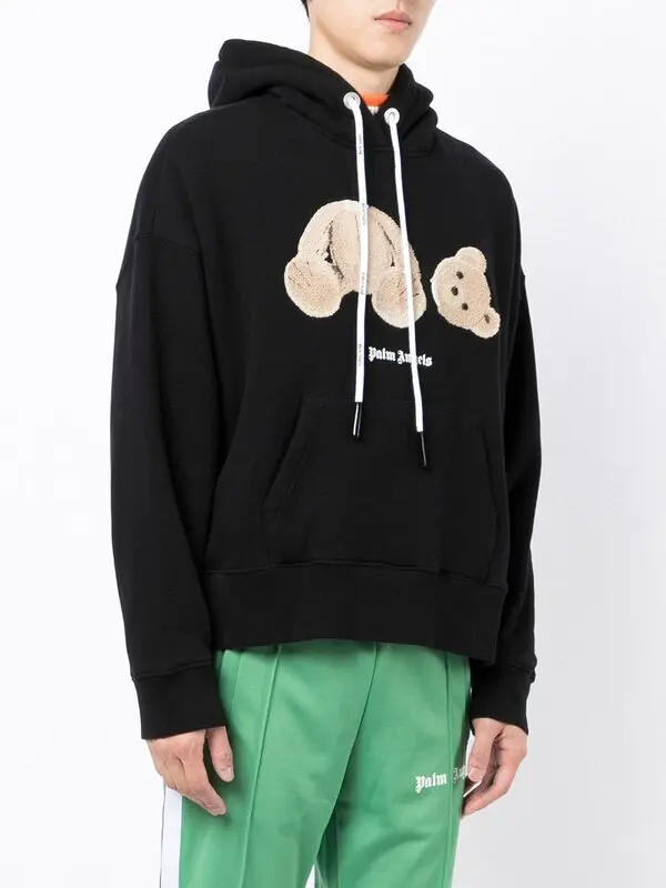 Palm Angels Bear Motif Hoodie - Black