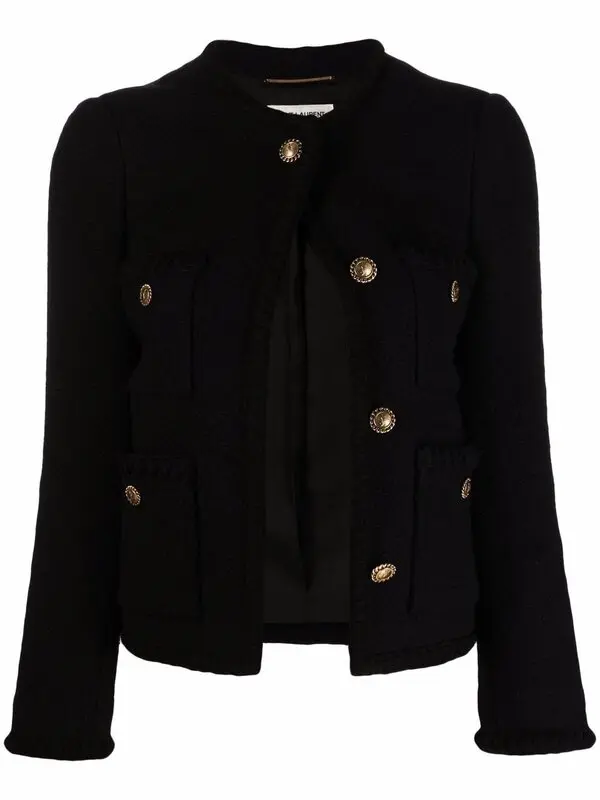 Saint Laurent Logo-button Tweed Jacket