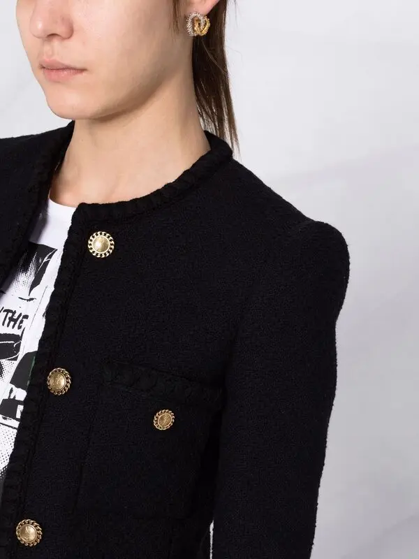 Saint Laurent Logo-button Tweed Jacket