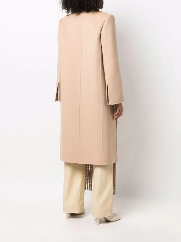 Fendi Fringed Double-Breasted Coat - Neutrals | Editorialist
