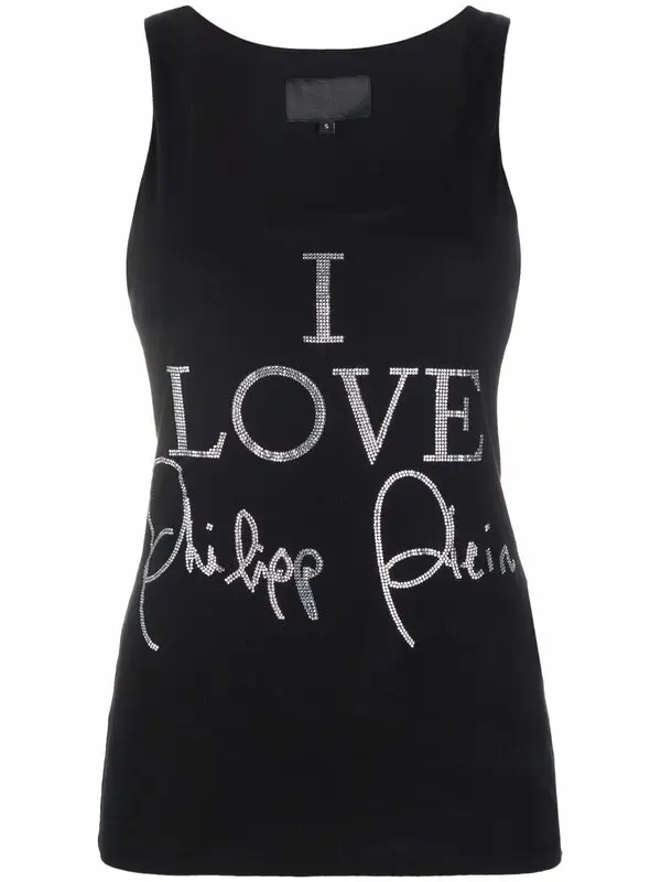 Philipp Plein Crystal-embellished Tank Top - Black