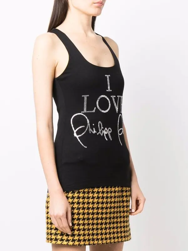 Philipp Plein Crystal-embellished Tank Top - Black