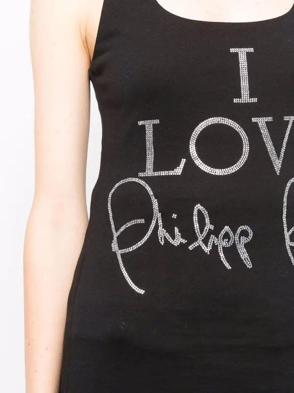 Philipp Plein Crystal-embellished Tank Top - Black