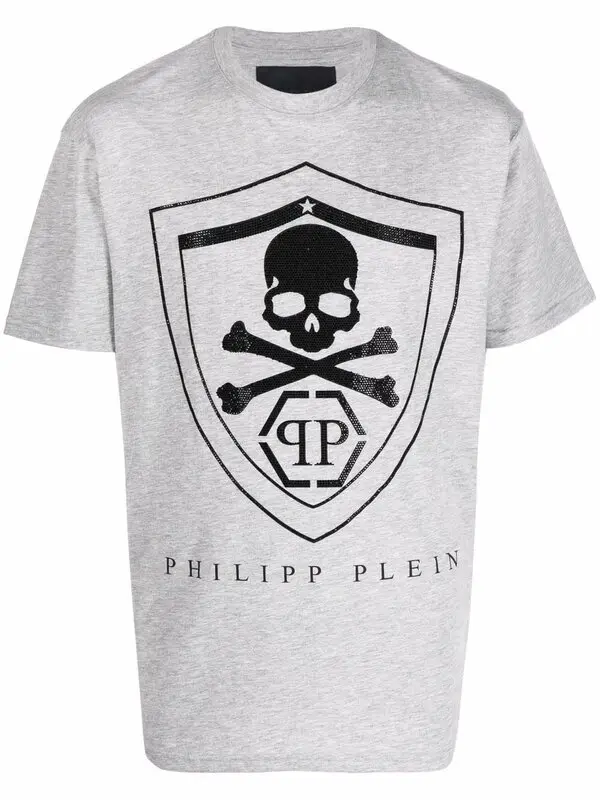 Philipp Plein Skull-logo Print T-shirt - Grey