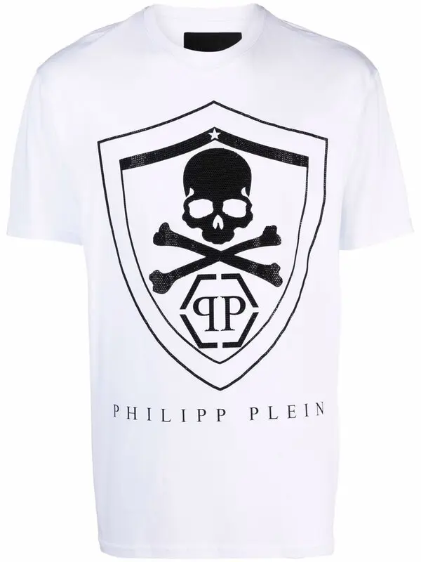 Philipp Plein Rhinestone Logo T-shirt - White