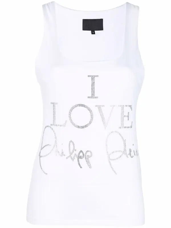 Philipp Plein Crystal-embellished Tank Top - White