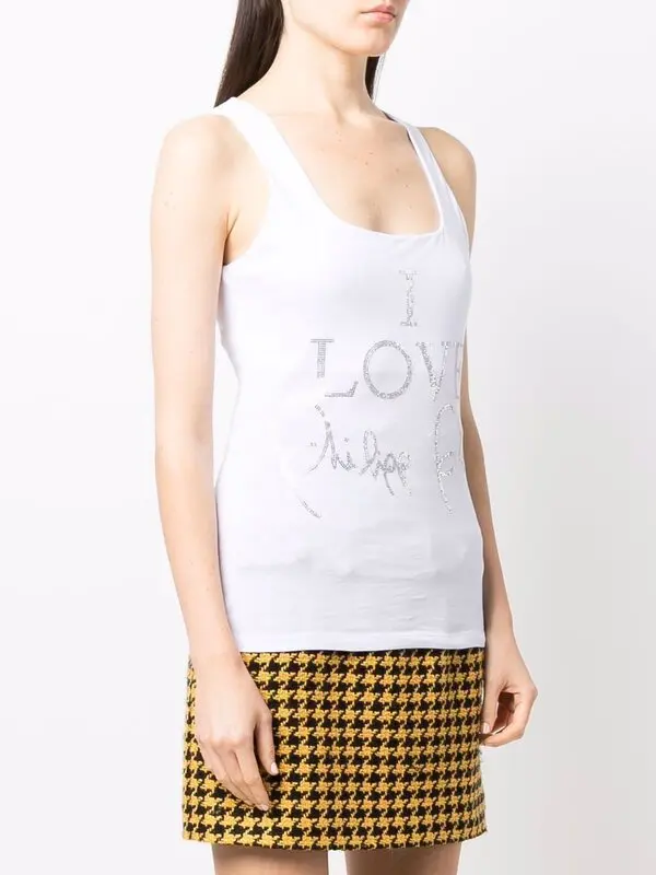 Philipp Plein Crystal-embellished Tank Top - White