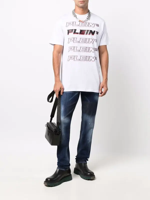 Philipp Plein Plein Repeat Logo T-shirt - White