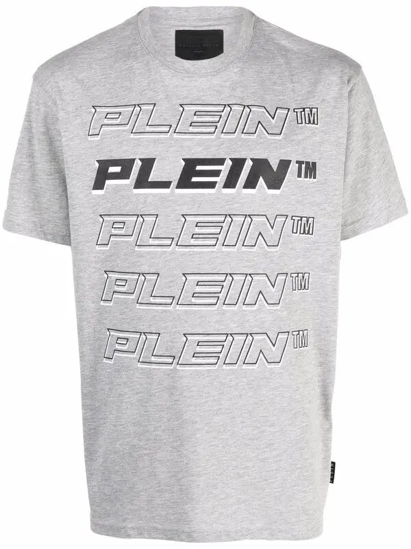 Philipp Plein Plein Repeat Logo T-shirt - Grey
