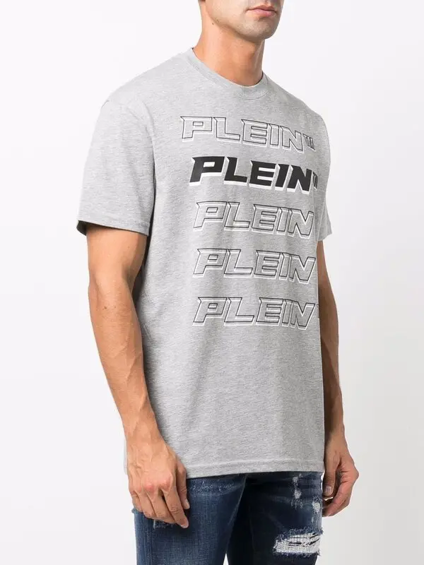 Philipp Plein Plein Repeat Logo T-shirt - Grey