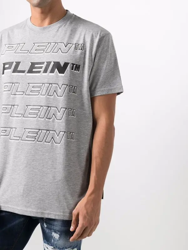 Philipp Plein Plein Repeat Logo T-shirt - Grey