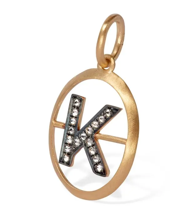 Annoushka Yellow And Diamond Initial K Pendant - Gold