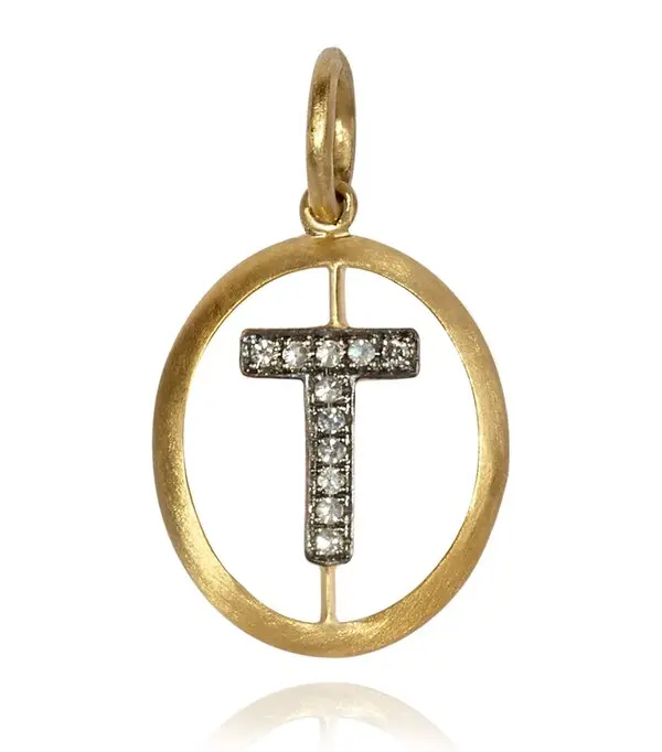 Annoushka Yellow And Diamond Initial T Pendant - Gold
