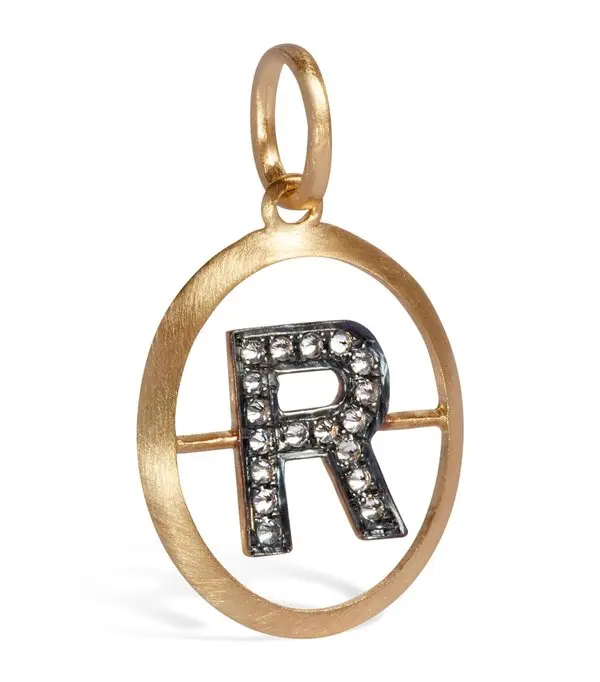 Annoushka Yellow And Diamond Initial R Pendant - Gold