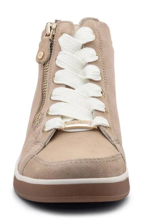ARA Rei High Top Sneaker - Sand Suede/glitter