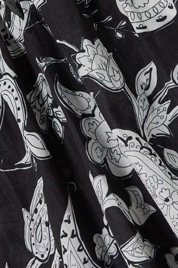 Fil De Vie Juno Paisley-print Cotton-batiste Blouse - Black