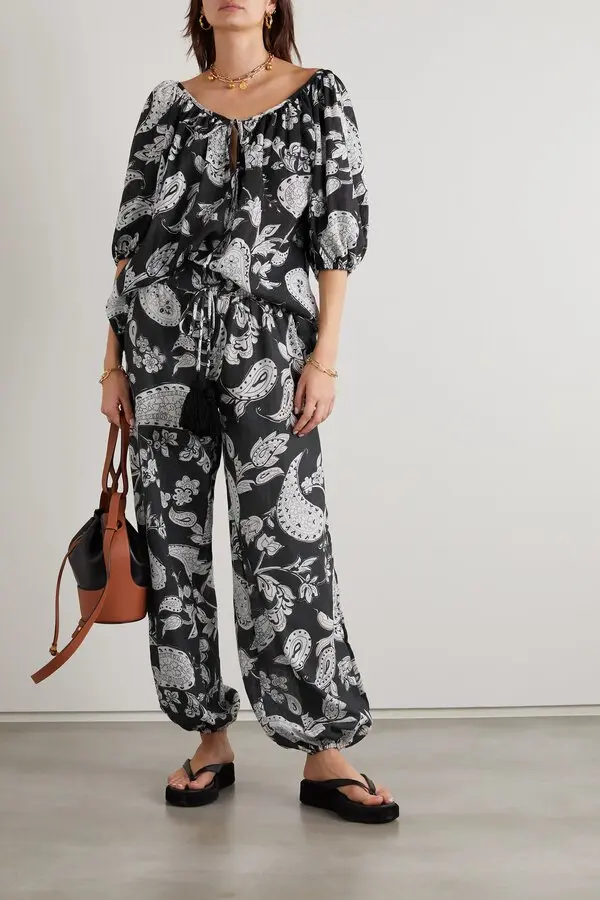 Fil De Vie Juno Paisley-print Cotton-batiste Blouse
