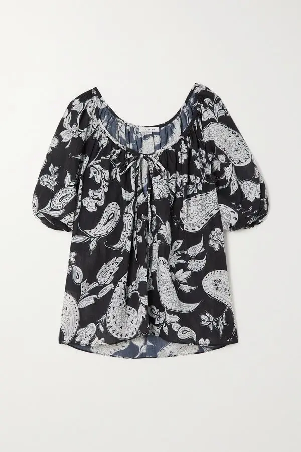Fil De Vie Juno Paisley-print Cotton-batiste Blouse