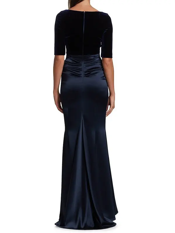 Talbot Runhof Velvet & Satin Gown