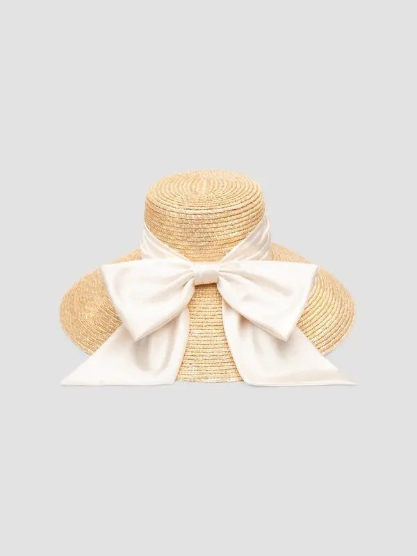 Eugenia Kim Mirabel Satin Bow Sunhat - Natural