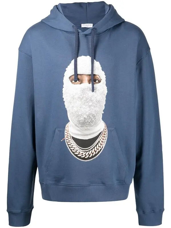IH NOM UH NIT Face Print Hoodie - Blue