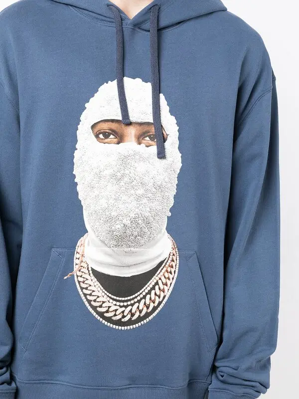 IH NOM UH NIT Face Print Hoodie - Blue