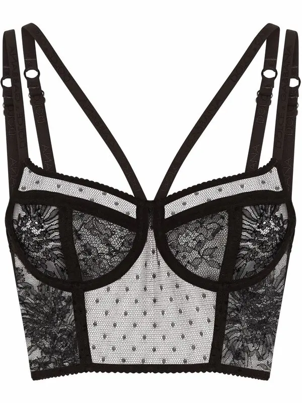 Dolce & Gabbana Lace Bustier Top - Black