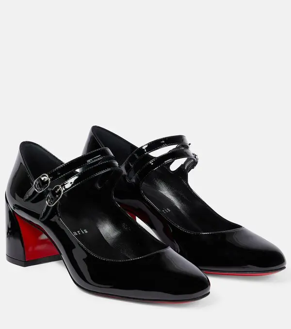 CHRISTIAN LOUBOUTIN Miss Jane 55 Patent Leather Pumps - Black