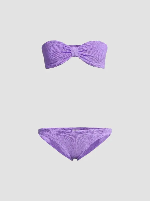 Hunza G Jean Bow Two-piece Bikini Set - Purple