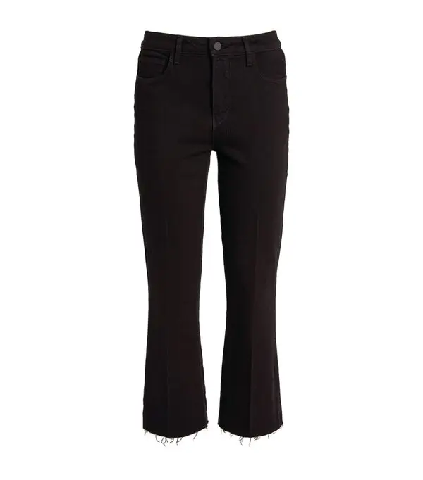 L'Agence Kendra Cropped Flare Jeans - Black