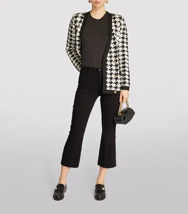 L'Agence Kendra Cropped Flare Jeans - Black