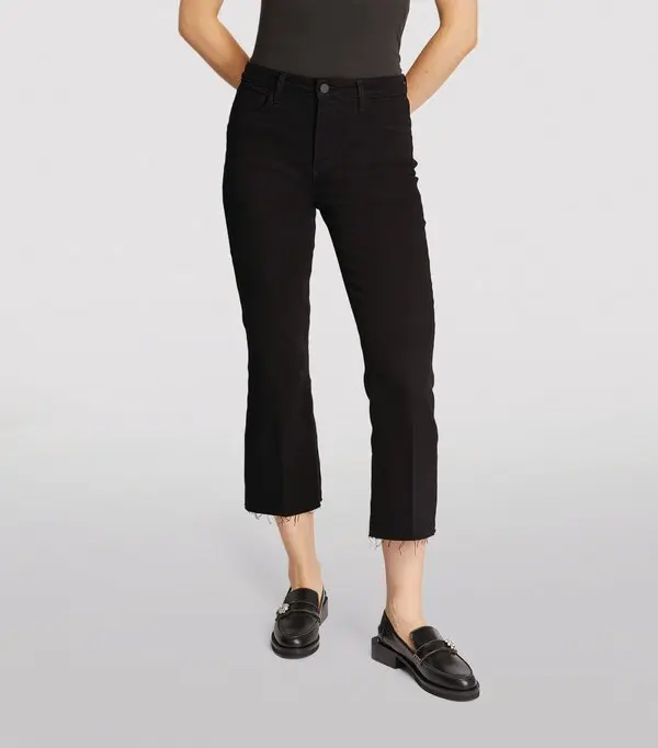 L'Agence Kendra Cropped Flare Jeans - Black