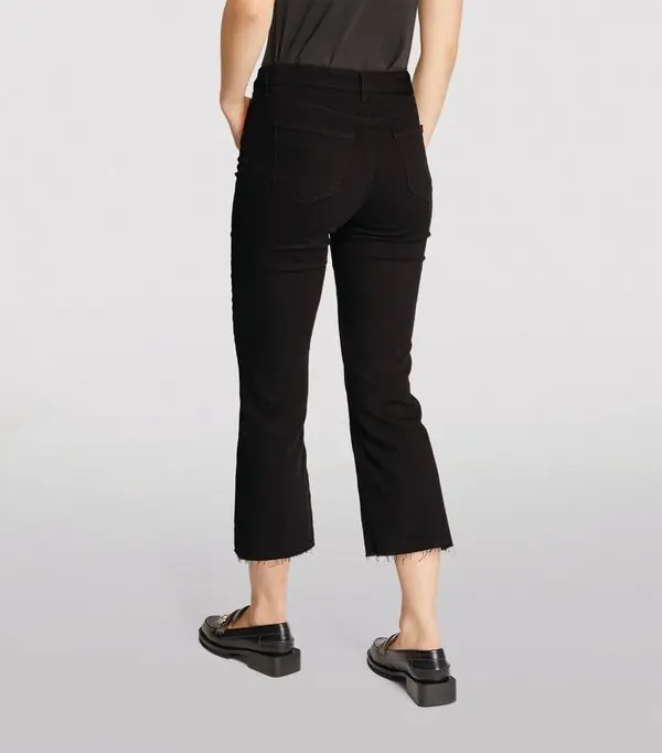 L'Agence Kendra Cropped Flare Jeans - Black