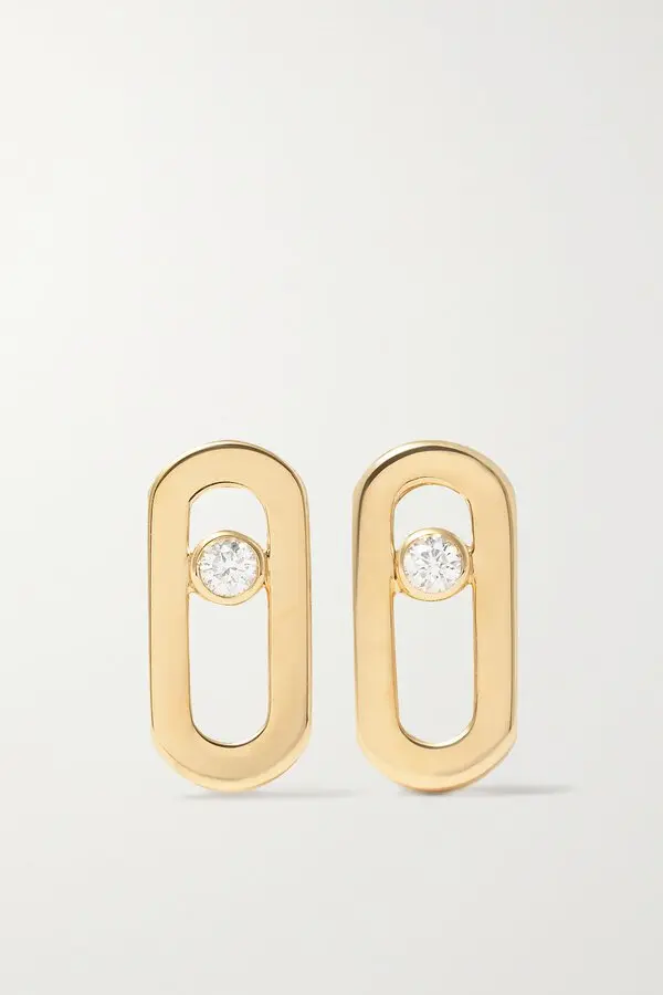 Messika Move Uno 18-karat Diamond Stud Earrings - Gold