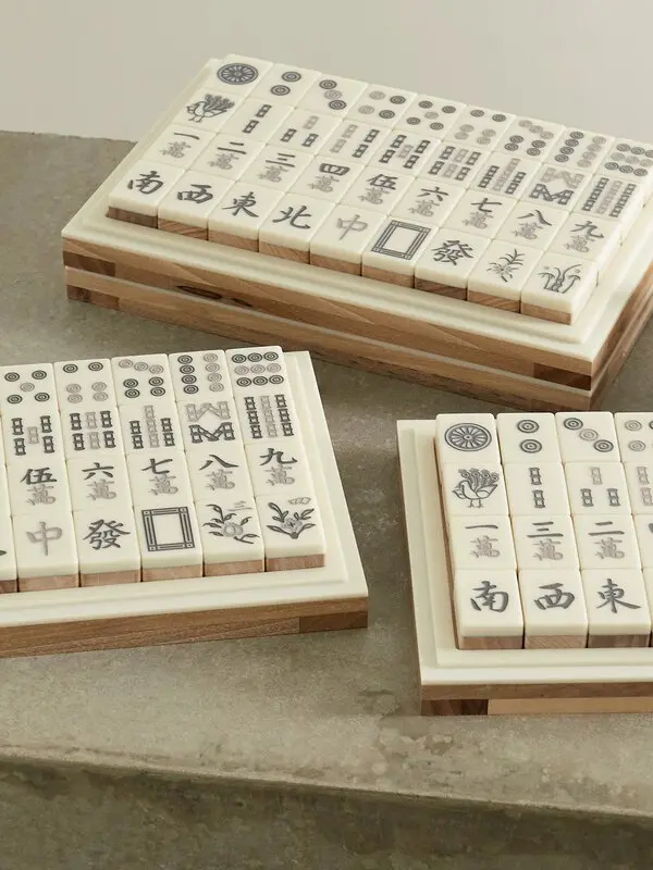Brunello Cucinelli Walnut Wood And Krion Mahjong Set