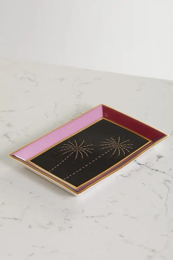 SUZANNE KALAN Porcelain Jewelry Tray - Black