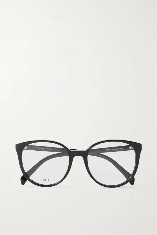 Celine Round-frame Acetate Optical Glasses - Black