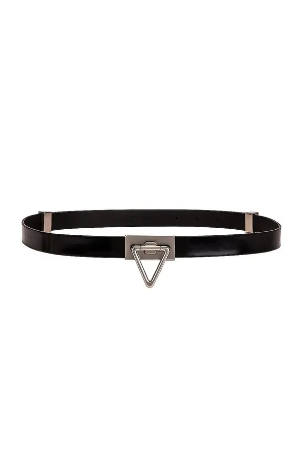 Bottega Veneta Triangle Lock Belt - Black & Silver