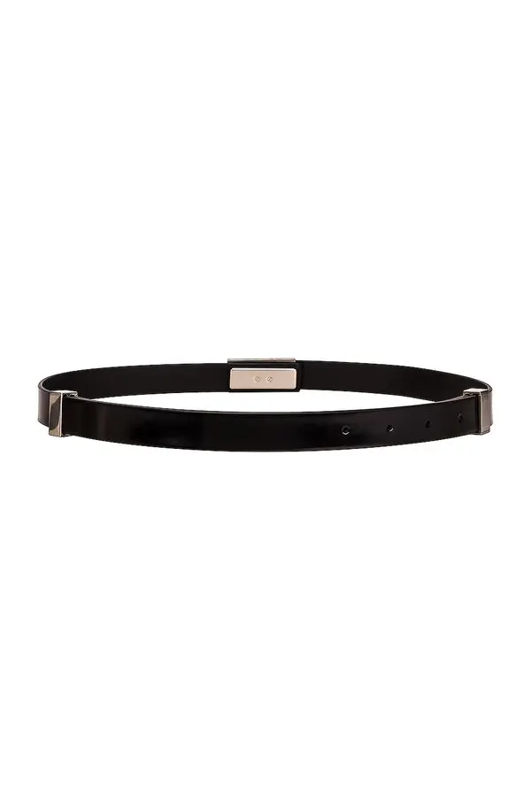 Bottega Veneta Triangle Lock Belt - Black & Silver